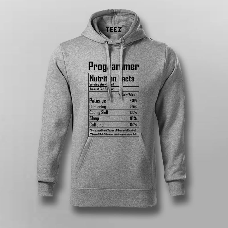 programmer Nutritional Values Funny Nutrition Facts Hoodies For Men – TEEZ.in
