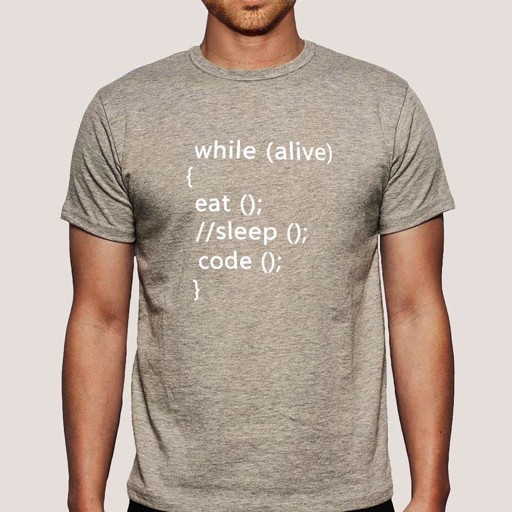 While Alive Eat, Sleep, Code Men's Programming T-shirt – TEEZ.in