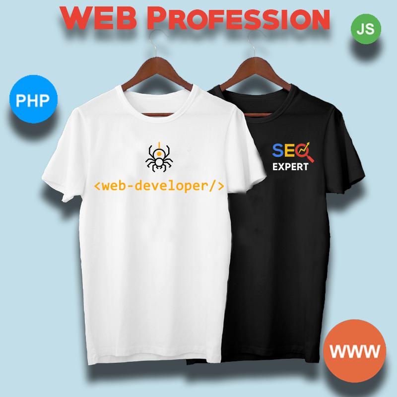 Web Developer Profession T-shirts For Men - TEEZ.in