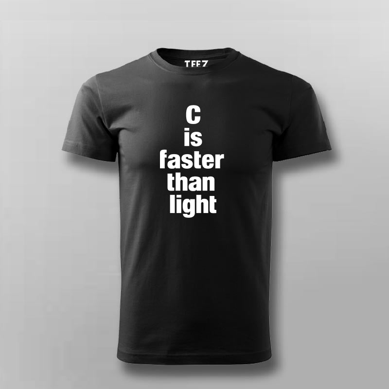 C is faster than light - C Programming T-shirt For Men – TEEZ.in