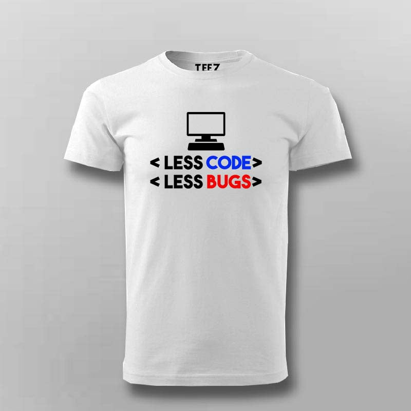 Less code Less bugs T-Shirt For Men - TEEZ.in