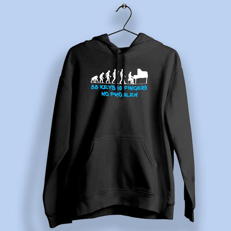 88 Keys 10 Fingers No Problem Piano Keyboard Hoodies For Men - TEEZ.in