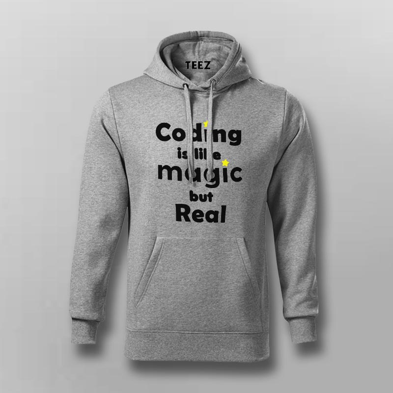 Coding Is Like Magic But Real Programmer Geek Hoodie For Men - TEEZ.in