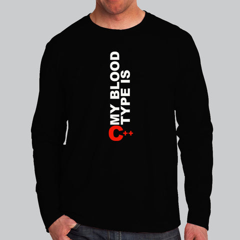 Blood Type C++ Programmer T-Shirt - Code in Veins - TEEZ.in