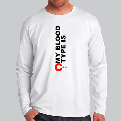 Blood Type C++ Programmer T-Shirt - Code in Veins - TEEZ.in