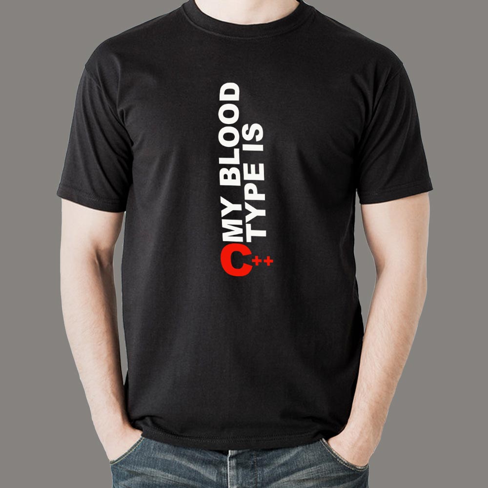 Blood Type C++ Programmer T-Shirt - Code in Veins - TEEZ.in