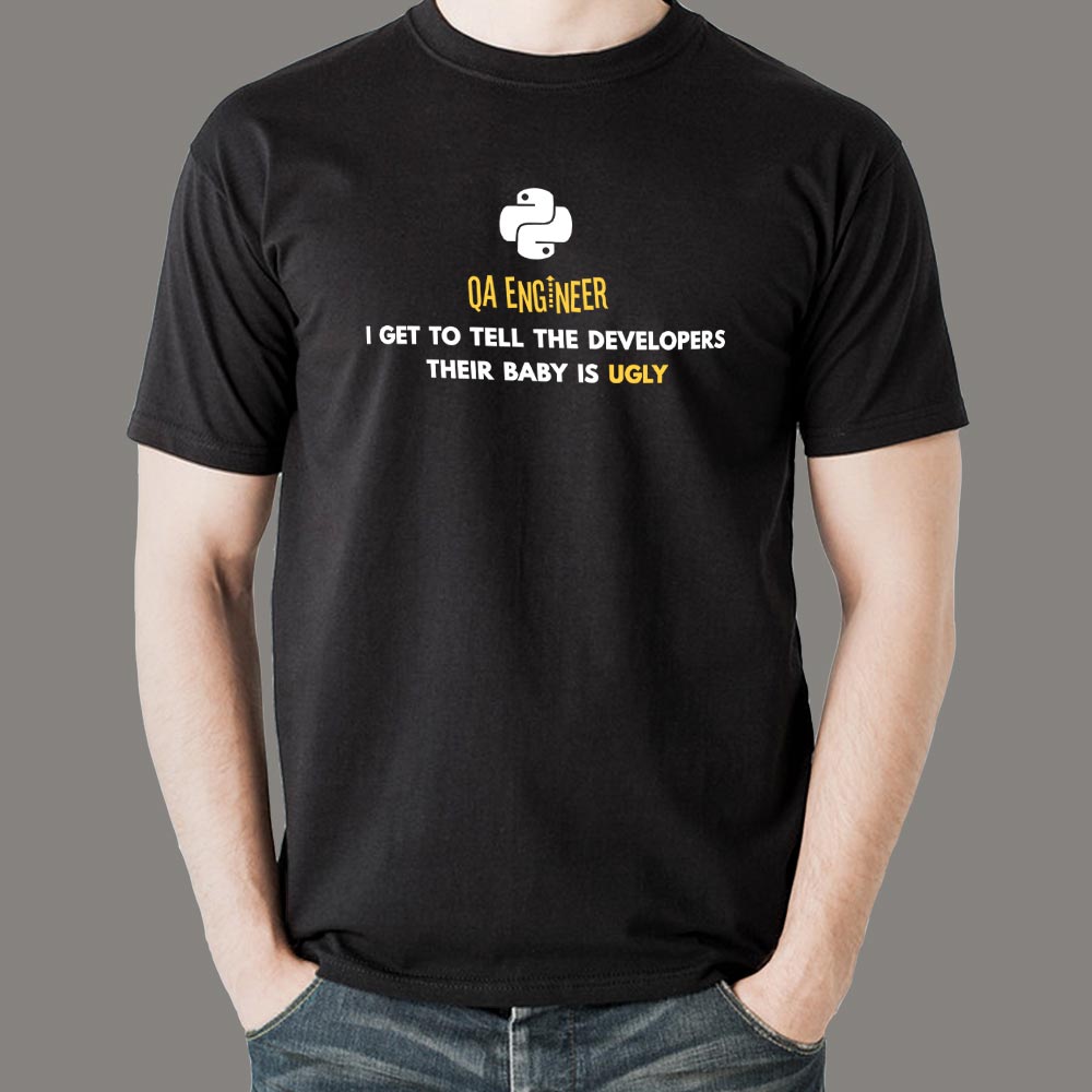 Python QA Engineer Tee: Debug with Style - TEEZ.in