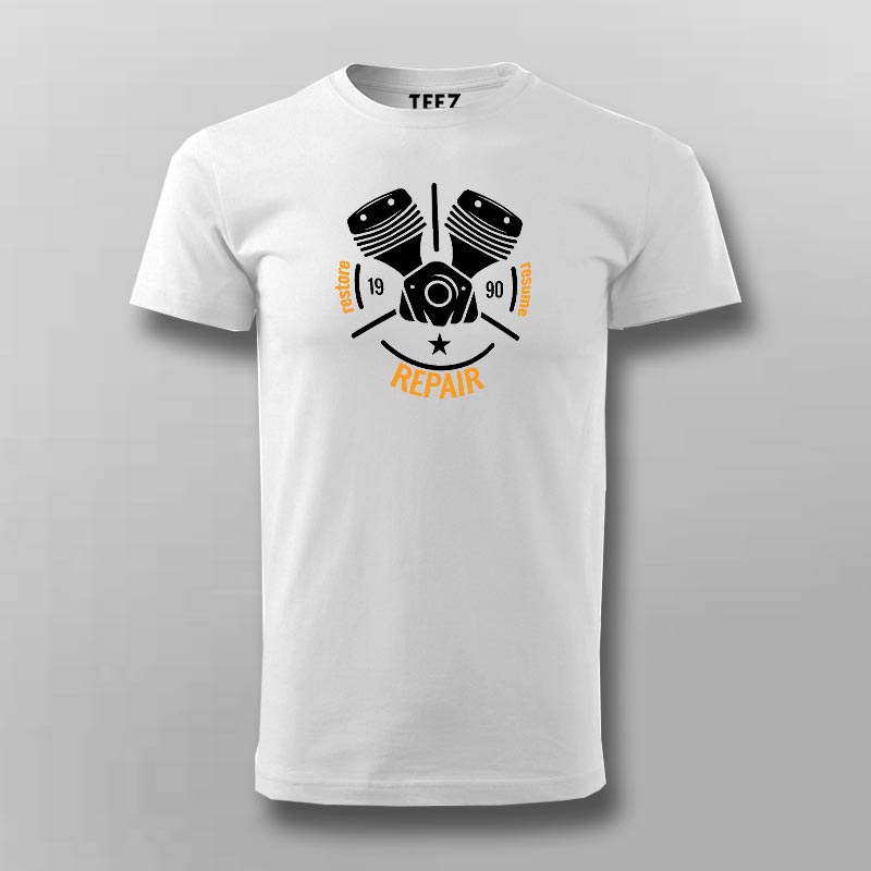 Restore Repair Resume Bike Engine T-Shirt For Men - TEEZ.in