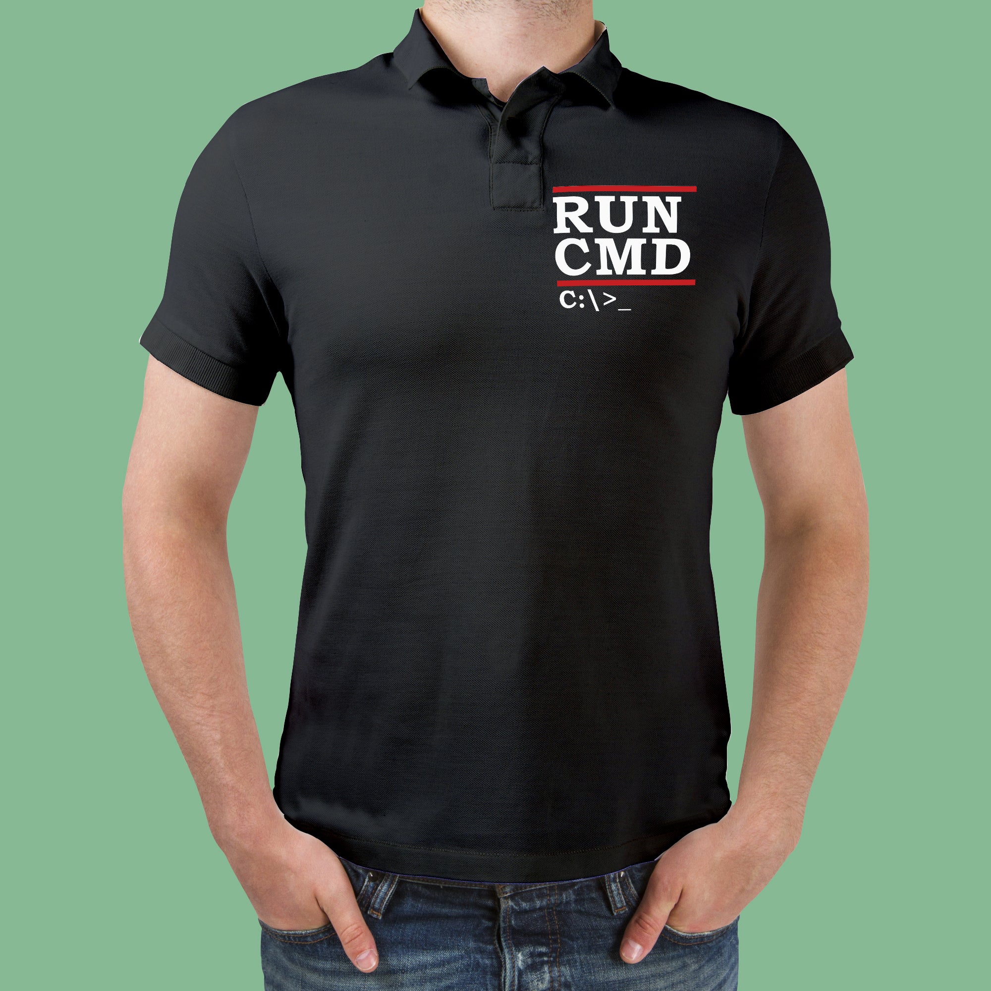 Run Cmd Polo T-Shirt For Men - TEEZ.in