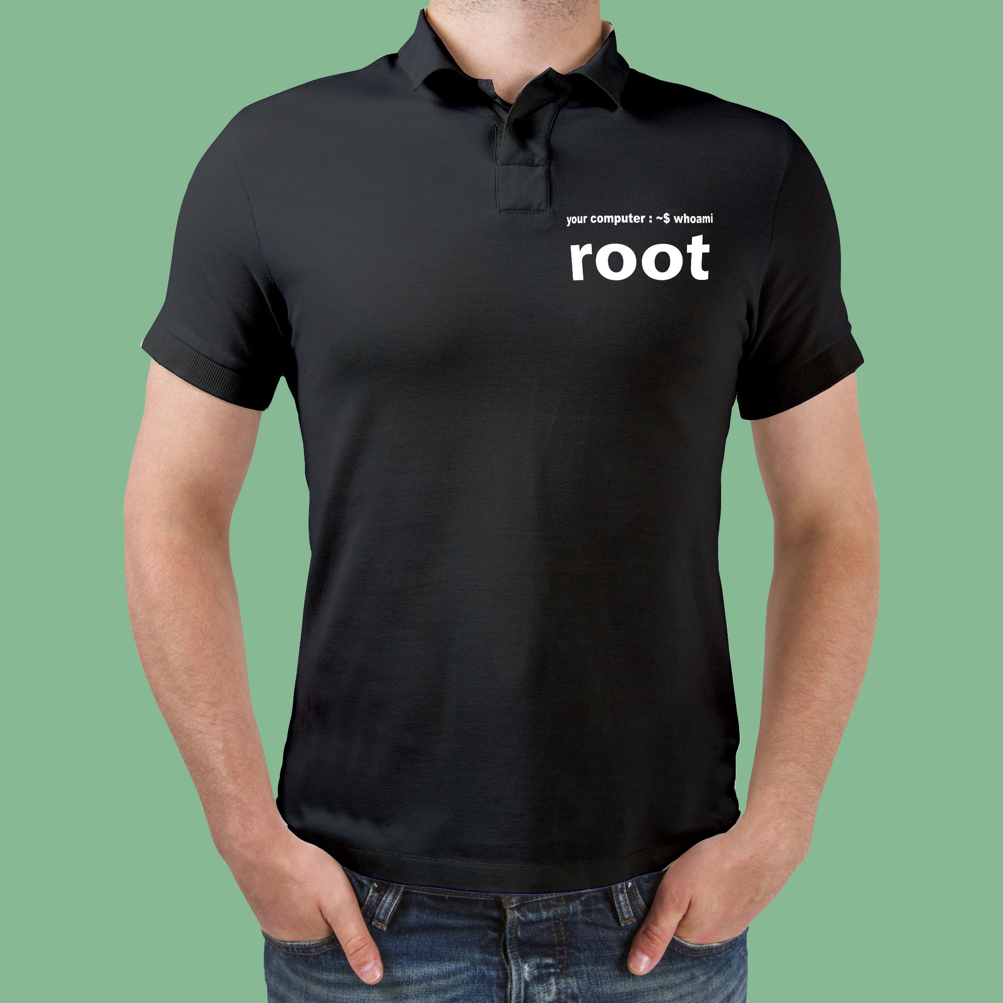 Your Computer Whoami Root Funny IT Admin Hacker Polo T-Shirt For Men ...