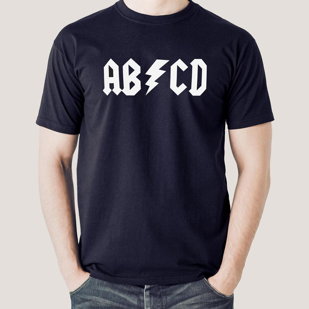 Buy ABCD / ACDC Heavy Metal Parody Men's T-shirt - TEEZ.in