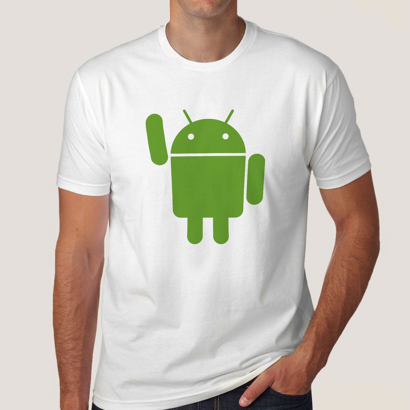 Buy Android Mascot Men's T-shirt Online in India - TEEZ.in