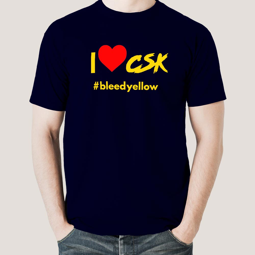I Love CSK Men's #bleedyellow Chennai Super Kings Cotton T-shirt – TEEZ.in