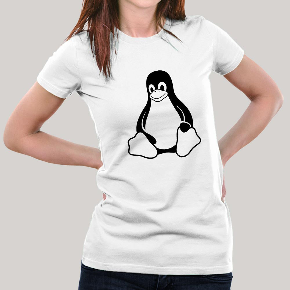 Tux Linux Mascot Women's T-shirt India - TEEZ.in